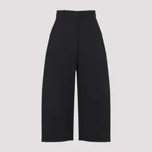 Studio Nicholson Buttoned High-waisted Wide-leg Trousers - Black