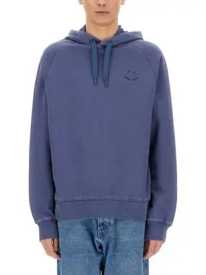 Paul Smith Happy Hoodie" Organic Cotton Pullover - Blue