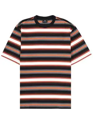 Paul Smith Striped Organic Cotton T-shirt For - Multicolour