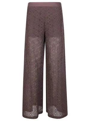 Pinko Kimmy Cotton Trousers - Marrone