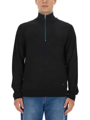 Paul Smith Quarter Zip Logo T-shirt