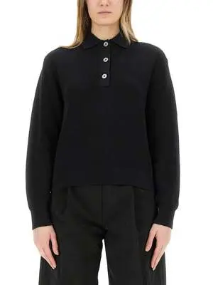 Studio Nicholson Chesapeake" Knit Polo Shirt - Black