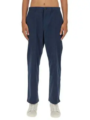 Paul Smith Loose Fit Cotton Blend Pants - Blue