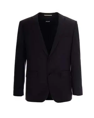BOSS BLACK Slim-fit Virgin-wool Serge Jacket - Black
