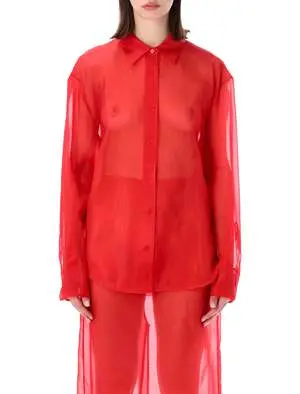 THE FRANKIE SHOP Fluid Sheer Shirt - Red