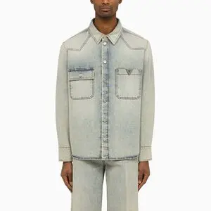 Valentino Garavani S Casual Denim Mini Shirt - Denimblue