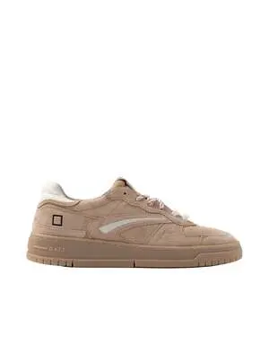 D.a.t.e. Suede Low Top Sneakers With Contrast Stitching - Beige