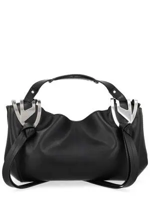 DIESEL® Mini Shoulder Bag With Silver Tone Hardware - Black