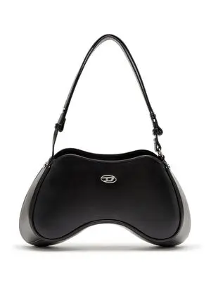DIESEL® Play Semi Gloss Leather Shoulder Bag - Black