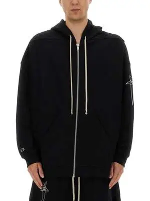 CHAMPION X RICK OWENS Cotton Zip-up Hoodie - Black