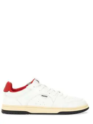Hugo Premium Leather Lace-up Sneakers - White