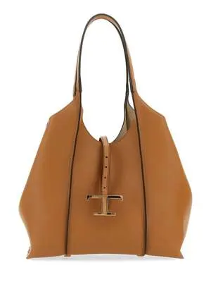TOD`S Tod's T Timeless Shopping Bag In Leather Small - Buff