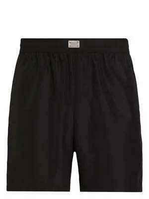 Dolce & Gabbana Medium-sized Lightweight Swim Trunks With Logo - Black