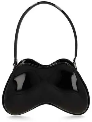 DIESEL® Double-d Rigid Shoulder Bag In Dégradé Glossy Pu - Black