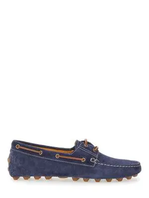 TOD`S Tod's Suede Gommino Bubble Loafers - Blue