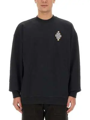 MARCELO BURLON COUNTY OF MILAN Optical Cross Cotton Sweatshirt - Black