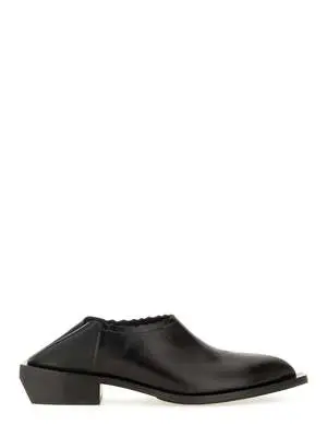 Moschino Leather Cuban Heel Shooties - Black