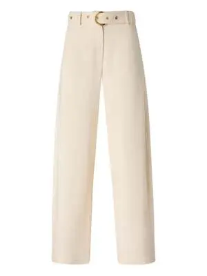 Pinko Belted High-waisted Trousers - Cream