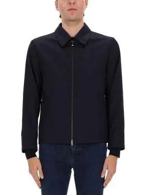 BOSS Virgin Wool Zip-front Shirt Jacket