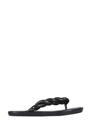 Red Valentino Red Leather Slide Sandals - Black