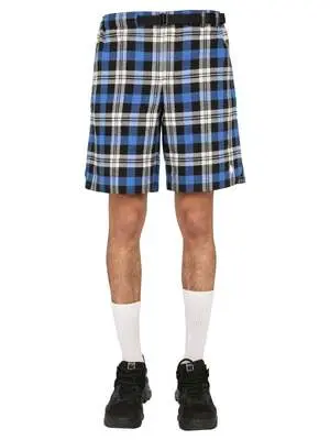 MARCELO BURLON COUNTY OF MILAN Belted Plaid Shorts - Multicolour