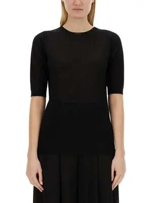 Fabiana Filippi Short Sleeve Fine Knit Sweater - Black