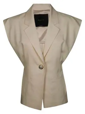 Pinko Sleeveless Rustic-effect Jacket - Bianco