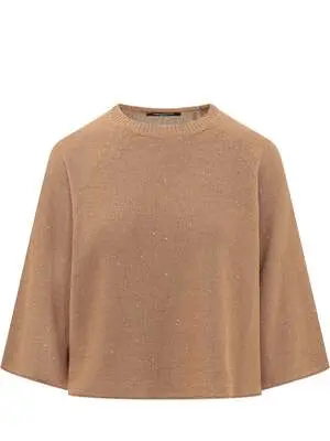 Fabiana Filippi Knit Sweat Short With Unique Neckline