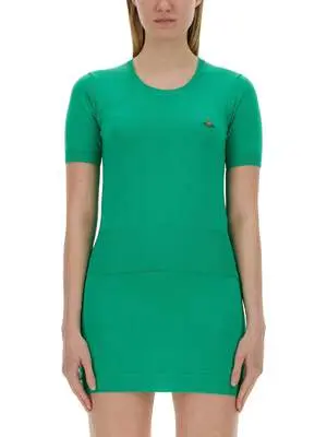VIVIENNE WESTWOOD Slim Fit Cotton Shirt - Green