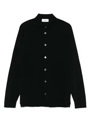 LARDINI Classic Button-down Wool Sweater - Black