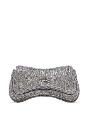 DIESEL® Rhinestone Embellished Mini Handbag - Silver