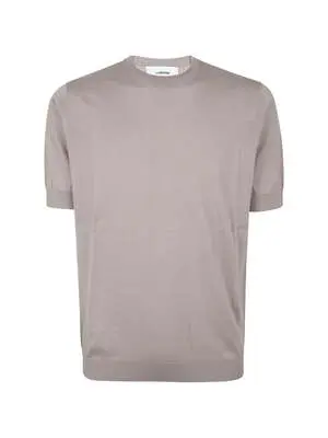 LARDINI Casual Ribbed Trimmed T-shirt Size - Grey