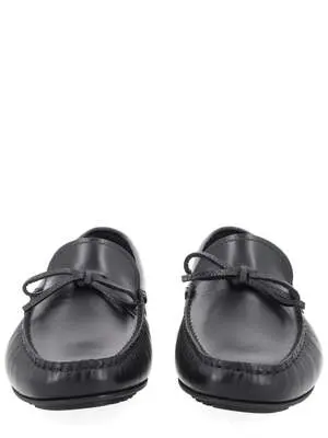 BOSS Leather Penny Loafers - Black