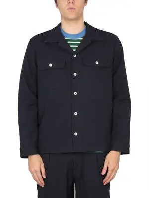 Howlin' Mini Bowling Neck Cotton Shirt - Blue