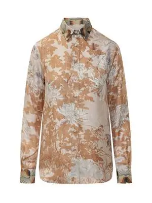 PIERRE-LOUIS MASCIA Long Sleeve Painterly Print Shirt