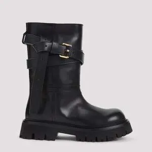 Moschino Leather Ankle Boots - Black