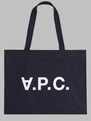 A.p.c. Logo Print Cotton Tote Bag - Blue
