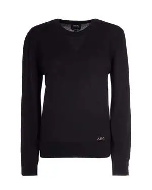 A.p.c. Classic Cotton Crew Neck Sweater - Black