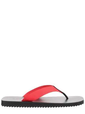 Senso Flat Thong Sandals With Fabric Straps - Red