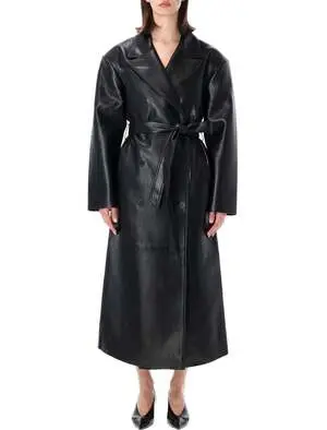 THE FRANKIE SHOP The Tina Trench Jacket Oversized Fit - Black