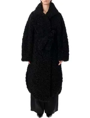 THE FRANKIE SHOP Faux Shearling Oversized Bomber Jacket