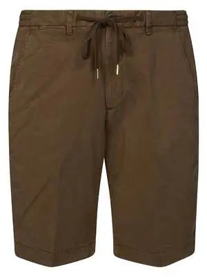 BRIGLIA Elastic Side Mini Bermuda Shorts - Marrone