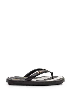 TOD`S Tod's Flat Thong Sandals With Shaped Strap - Nero