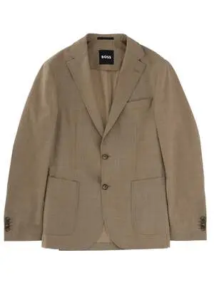 BOSS Tailored Blazer With Classic Collar - Beige