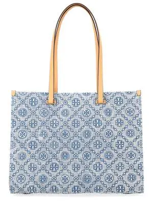 Tory Burch T Monogram Shopper Bag - Blue