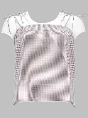 A.p.c. Cotton Checkered Top With Tie Detail - Brown