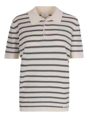 A.p.c. Mini Ribbed Polo With Button Fastening - White