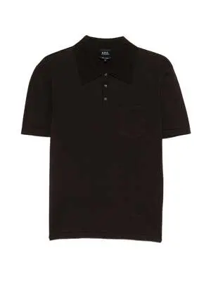 A.p.c. A. P.c. Classic Short-Sleeved Polo Shirt With Chest Pocket Marrone