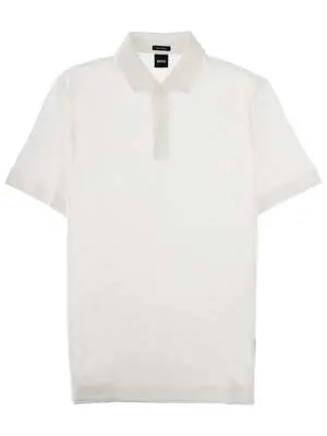 BOSS Short-sleeve Cotton Linen Polo Shirt