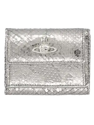 VIVIENNE WESTWOOD Textured Foldover Wallet - Grey